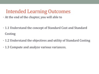 Chapter 08 Standard Costing | PPTX