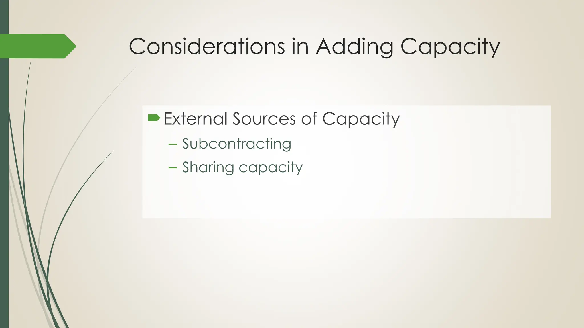 Supply chain management - Capacity planning | PPT