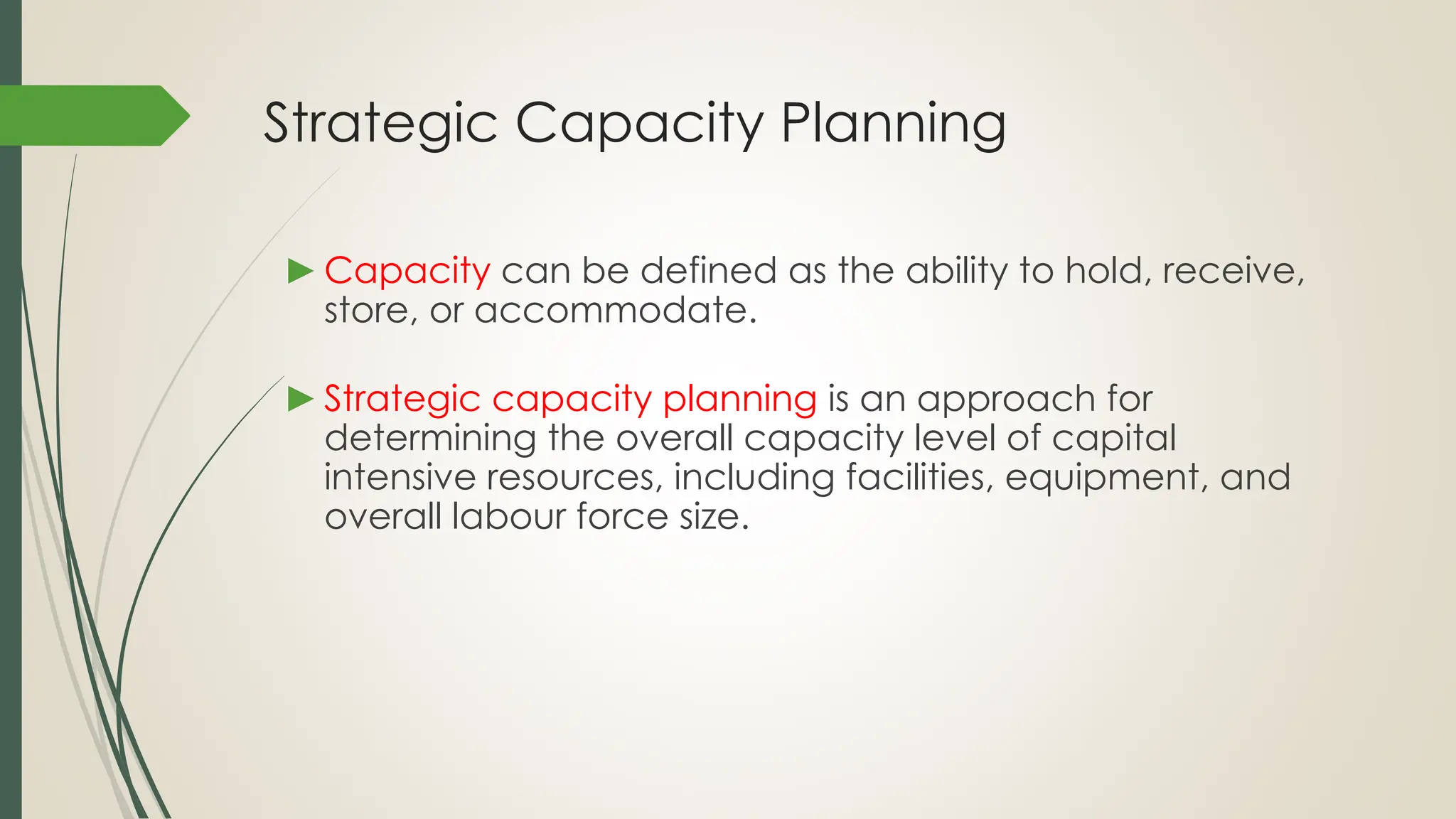 Supply chain management - Capacity planning | PPT