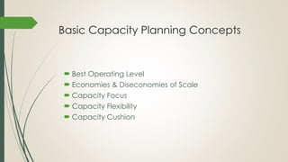 Supply chain management - Capacity planning | PPT