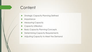 Supply chain management - Capacity planning | PPT