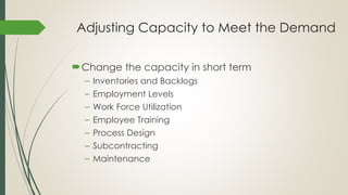 Supply chain management - Capacity planning | PPT