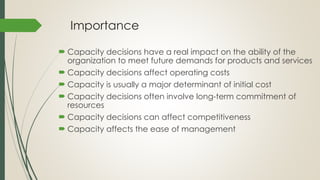 Supply chain management - Capacity planning | PPT