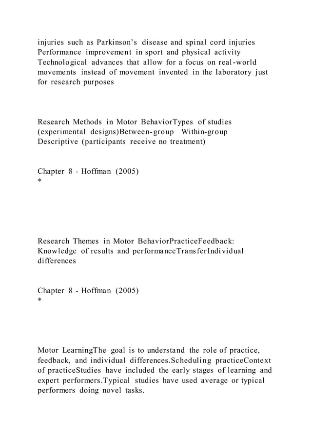 Chapter 08 Motor Behavior8Motor BehaviorKatherine | PDF