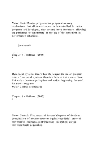 Chapter 08 Motor Behavior8Motor BehaviorKatherine | PDF