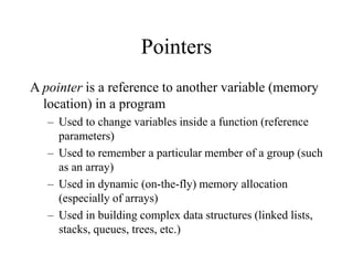 Chapter09-10 Pointers and operations .PPT | Programming Languages | Computing
