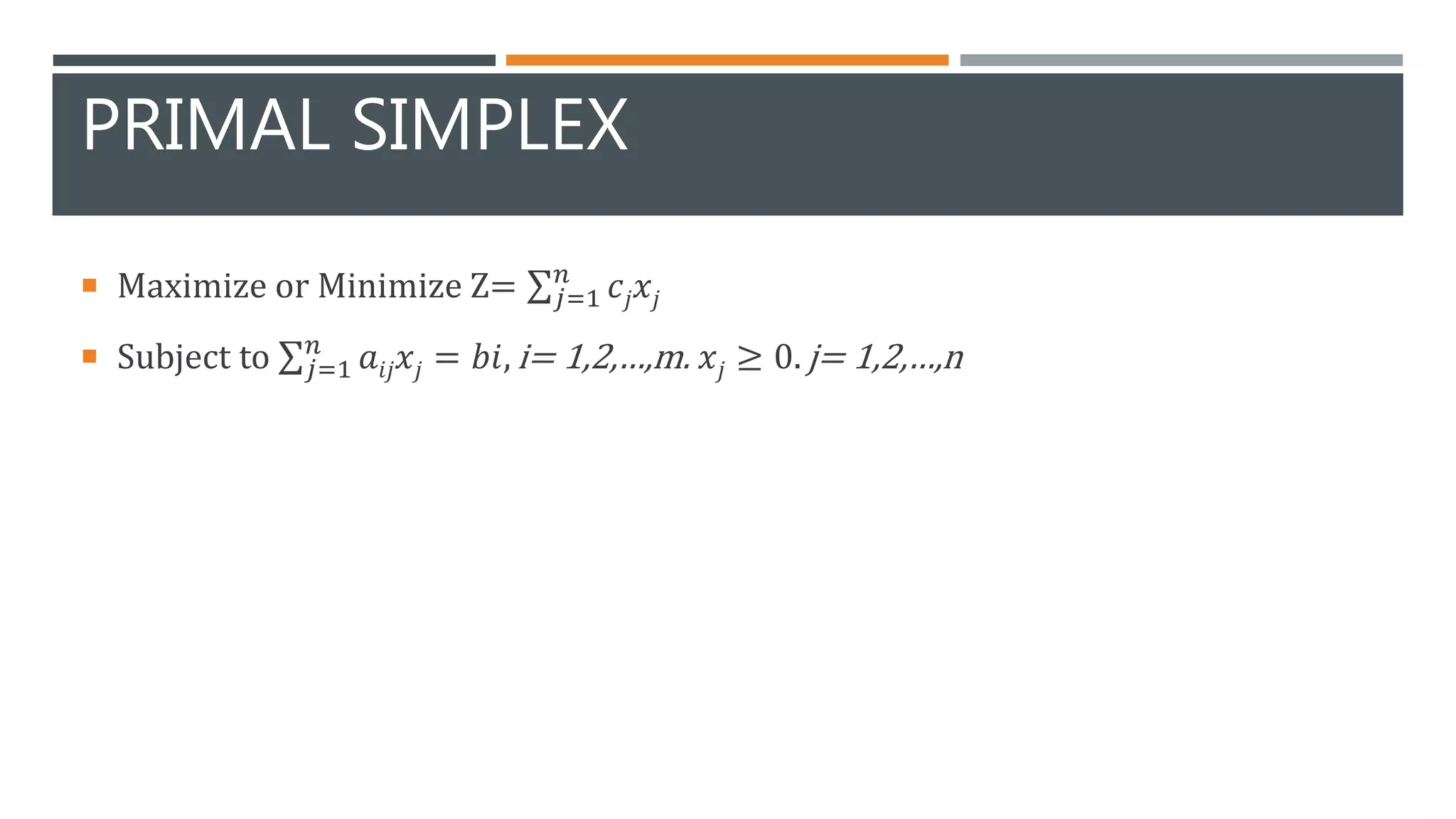 Operations Research - The Dual Simplex Method | PPTX