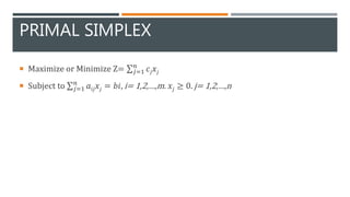 Operations Research - The Dual Simplex Method | PPTX