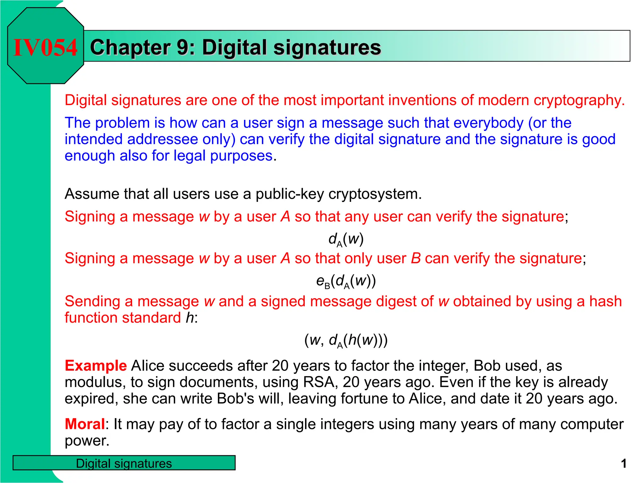 various Digital signatures algorithms.ppt