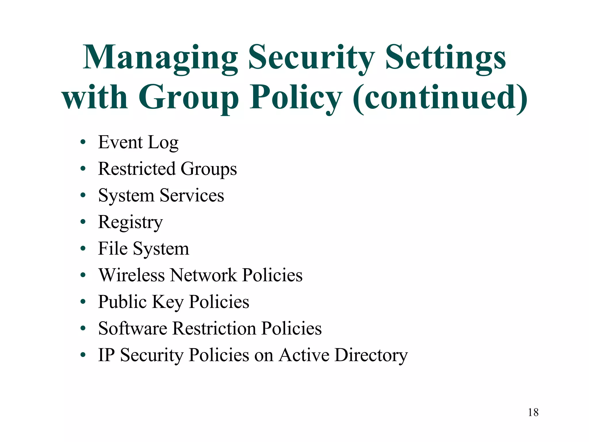 Chapter09 Implementing And Using Group Policy | PPT