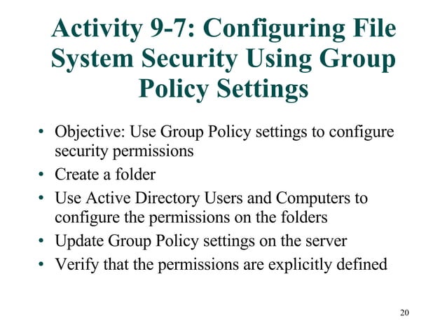 Chapter09 Implementing And Using Group Policy | PPT