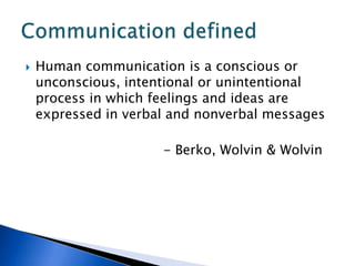 Chapter 1: The Human Communicaton Process | PPTX