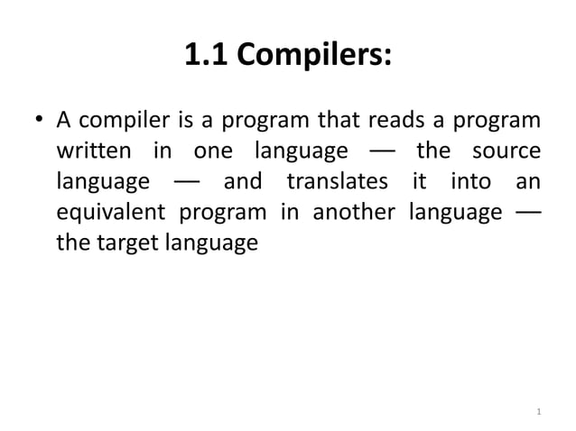 Compiler Chapter 1 | PPTX