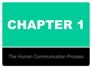 Chapter 1: The Human Communication Process | PPT