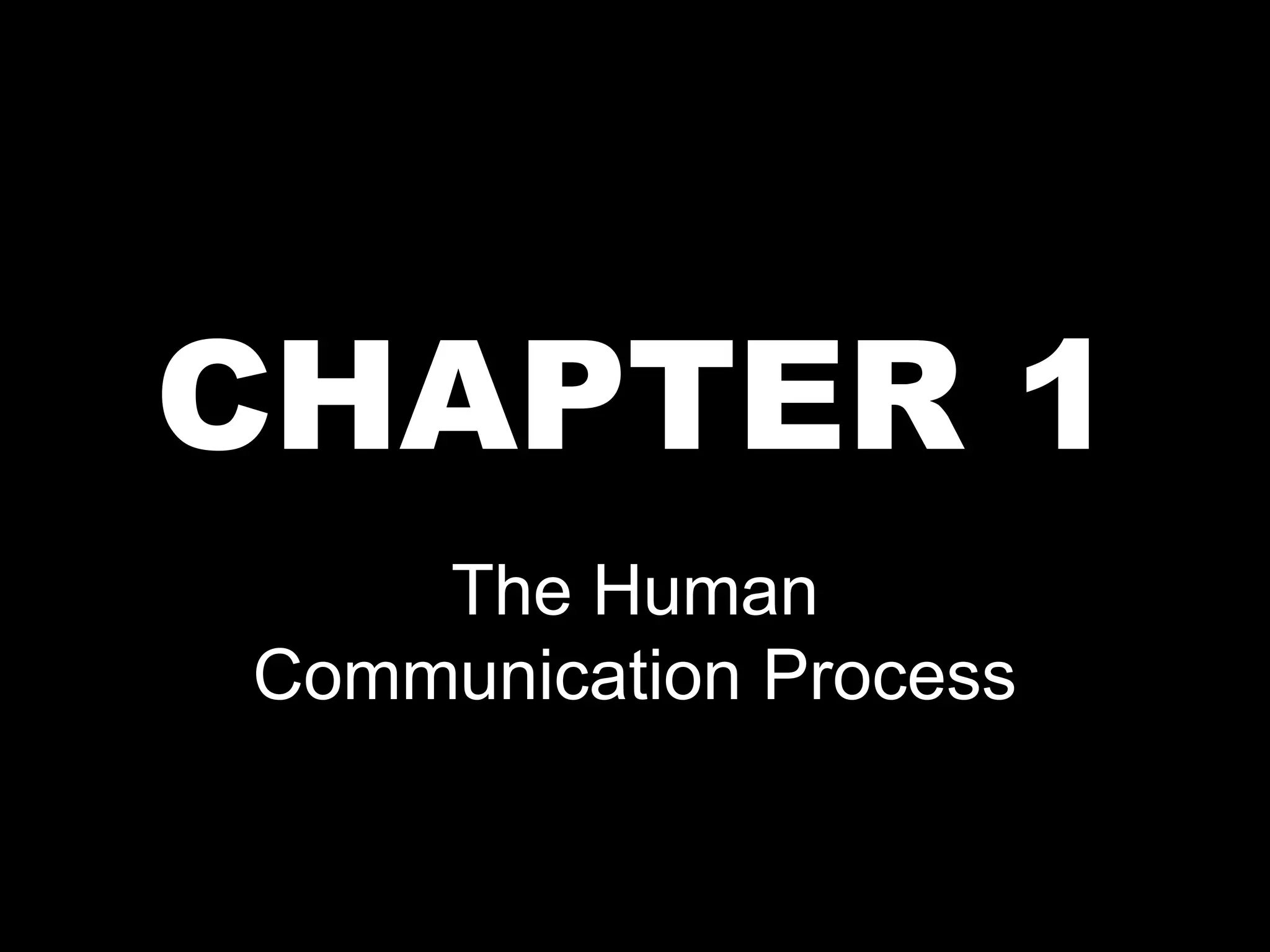 Chapter 1: The Human Communication Process | PPT