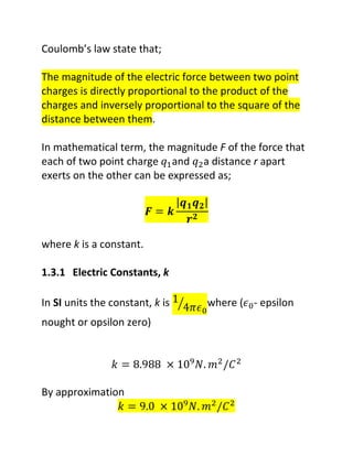 Chapter1: Coulomb's Law | PDF