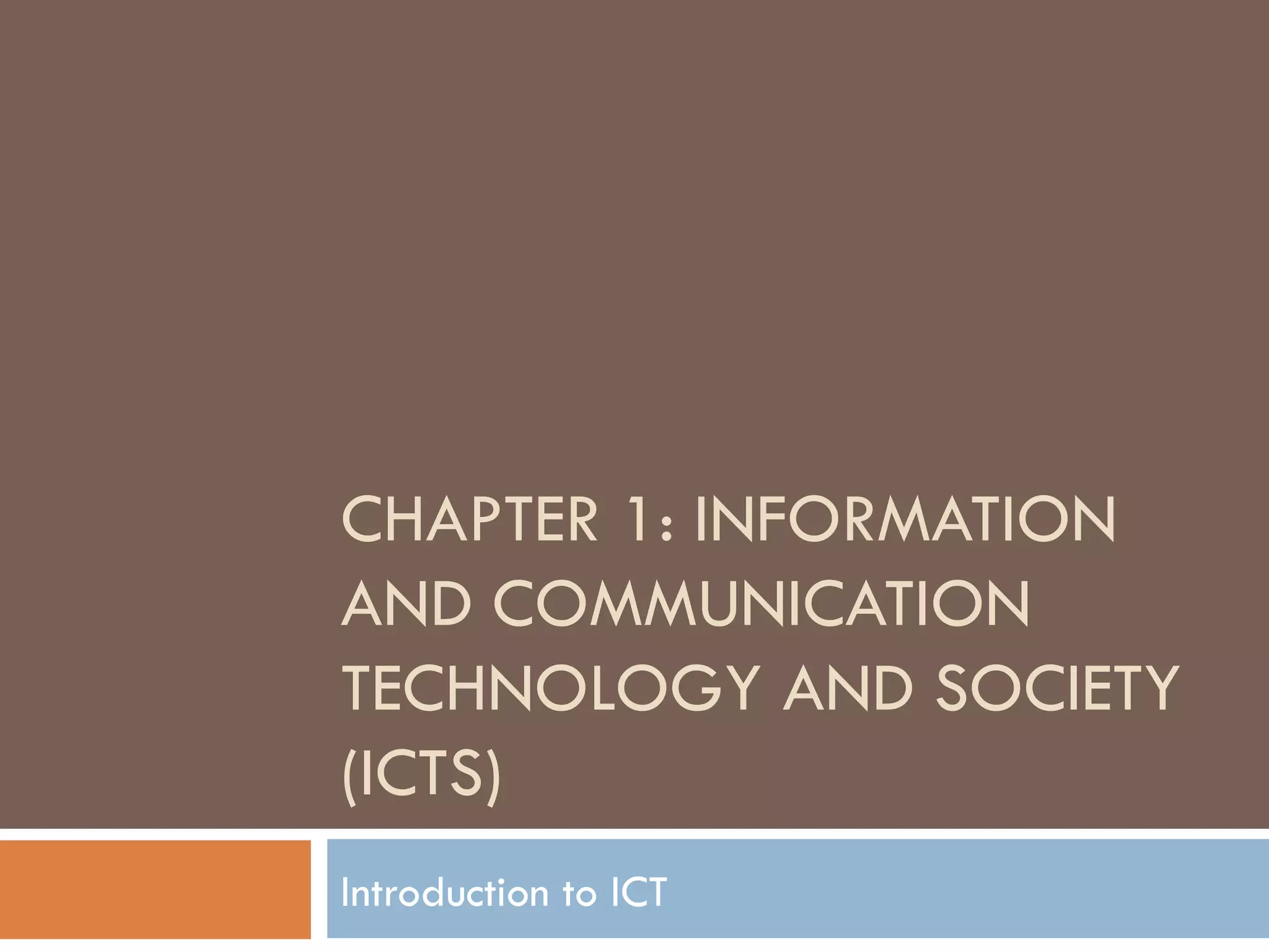 INTRODUCTION TO ICT | PPT