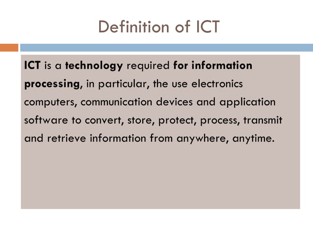 INTRODUCTION TO ICT | PPT | Internet | Computing
