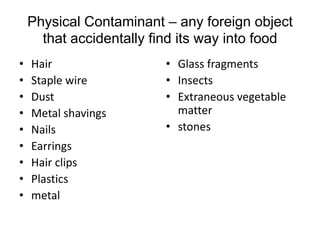 FOOD SANITATION, SAFETY & HYGIENE - CHAPTER 1 | PPTX