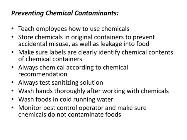 FOOD SANITATION, SAFETY & HYGIENE - CHAPTER 1 | PPTX