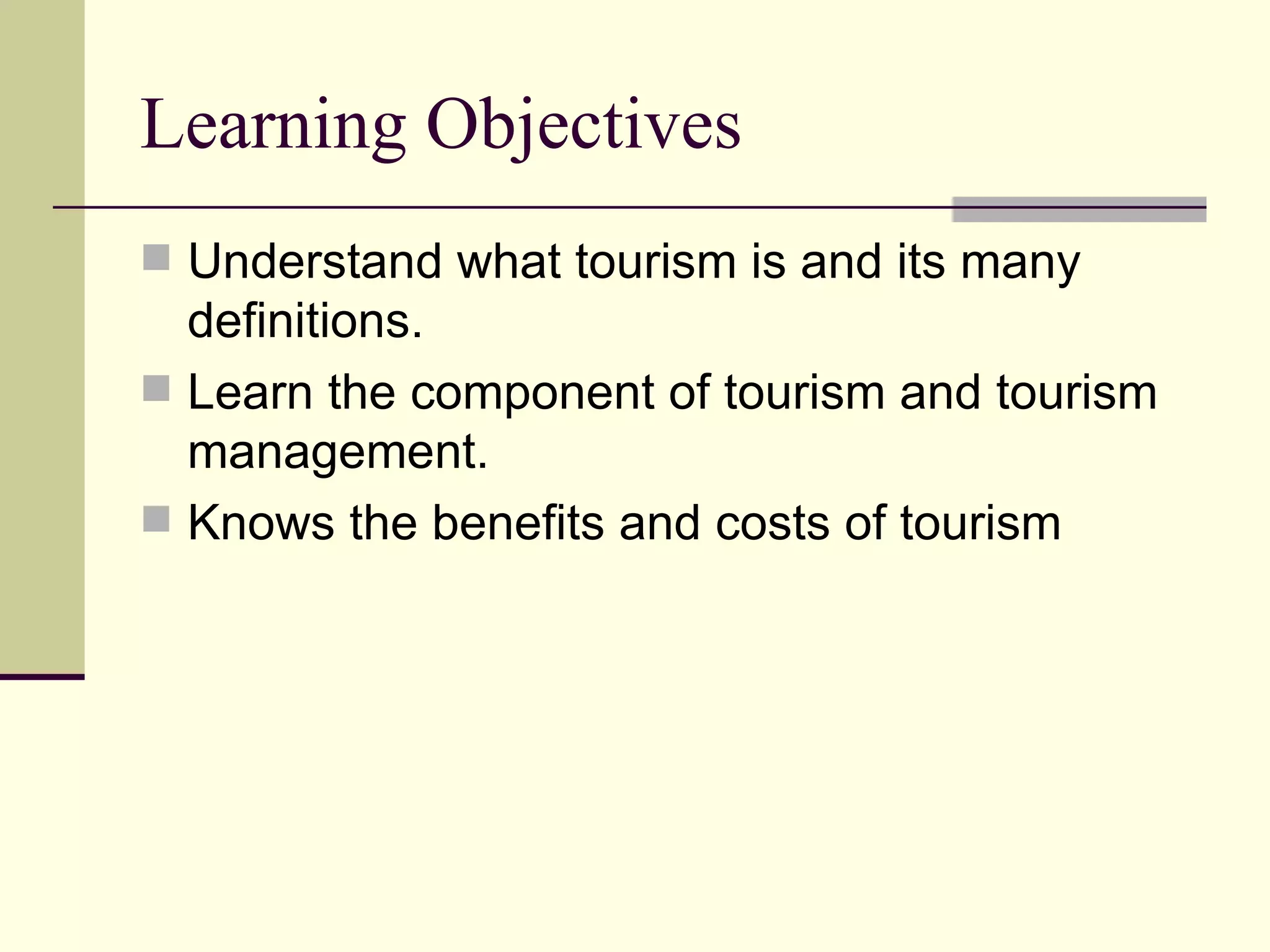 Introduction to Tourism | PPT