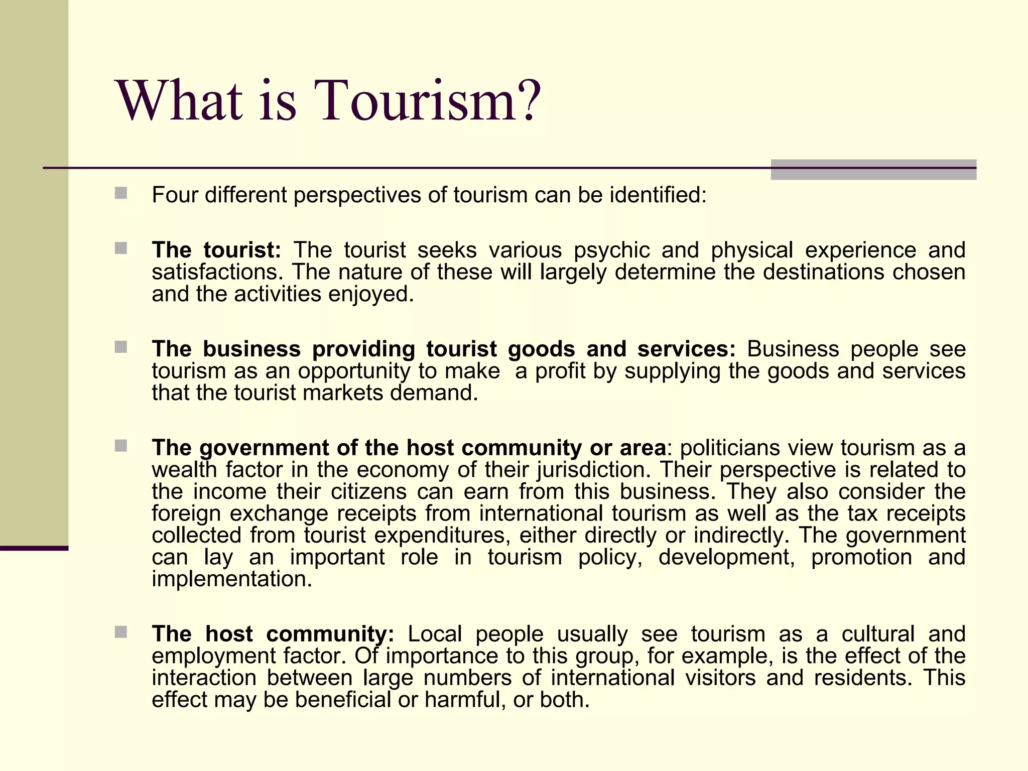 Introduction to Tourism | PPT