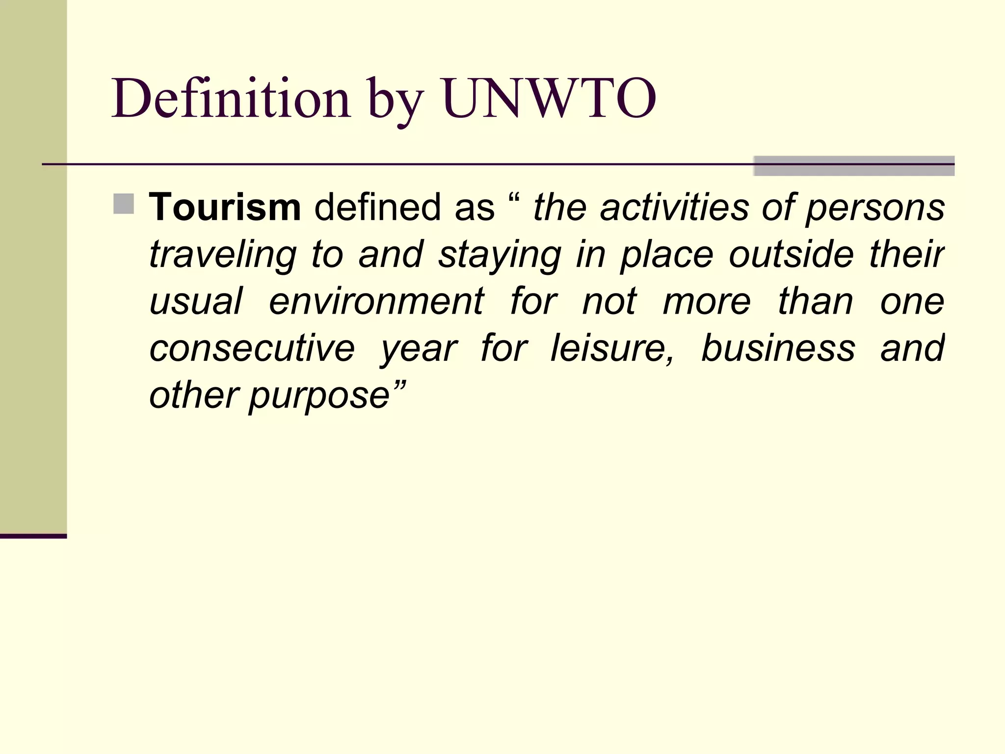 Introduction to Tourism | PPT