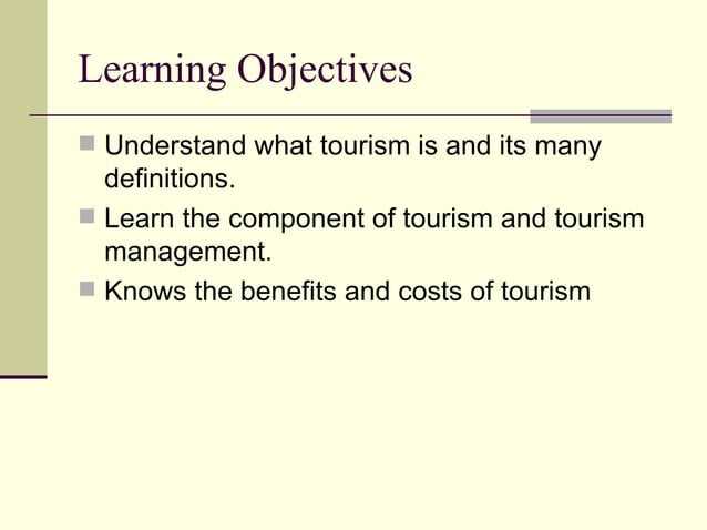 Introduction to Tourism | PPT