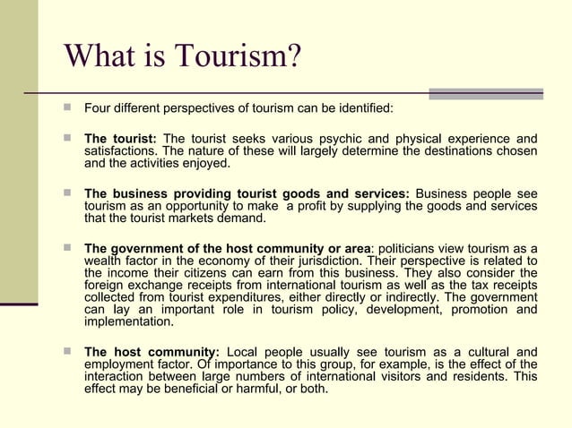 Introduction to Tourism | PPT