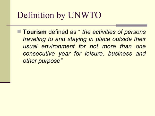 Introduction to Tourism | PPT