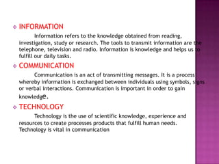 Chapter 1-introduction to ict | PPTX