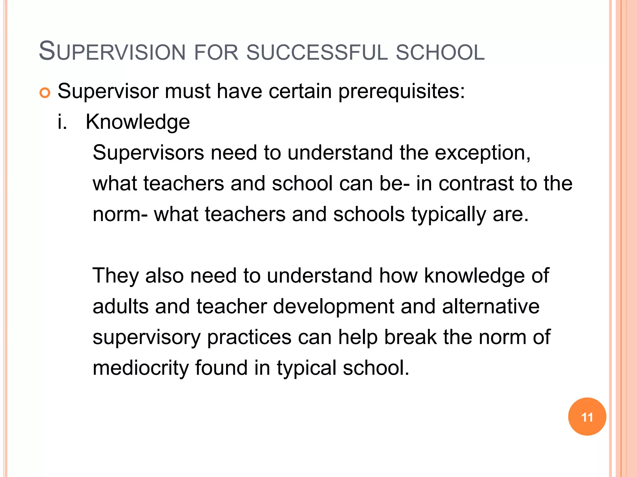 Chapter 1 - Supervisions for successful school | PPTX