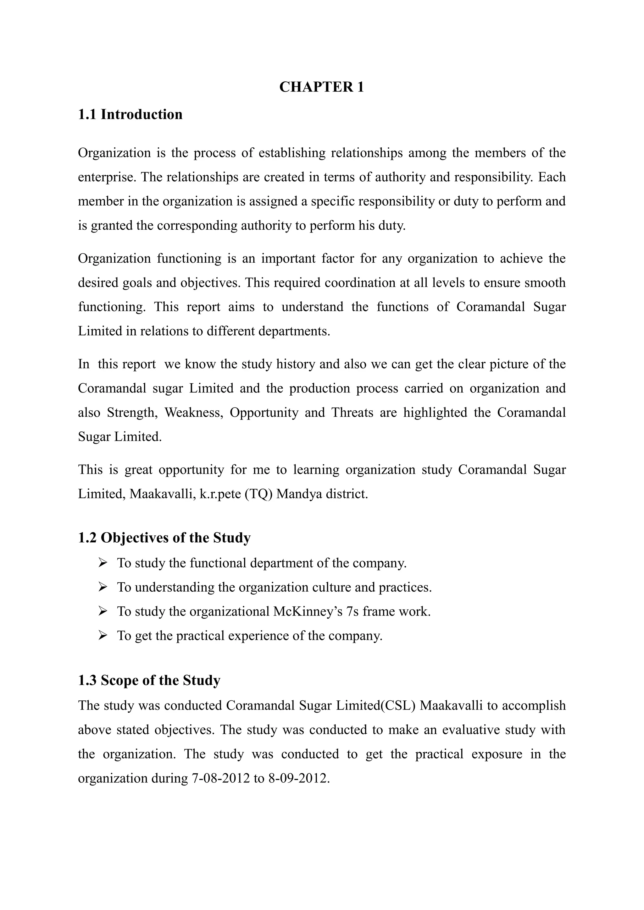 coromandel sugar industy k.r.pete | Business Administration | Business