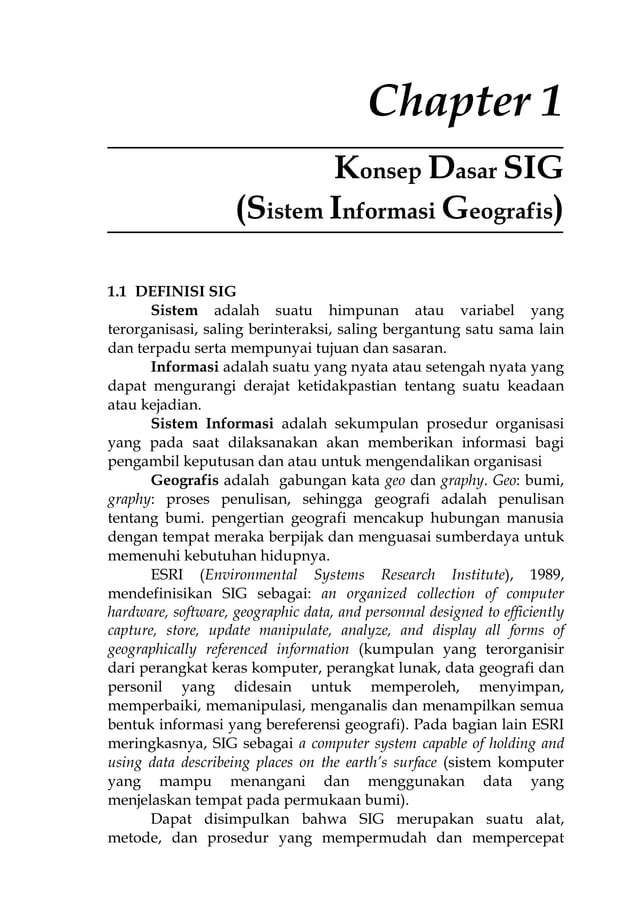 Sistem Informasi Geografis 1 | PDF