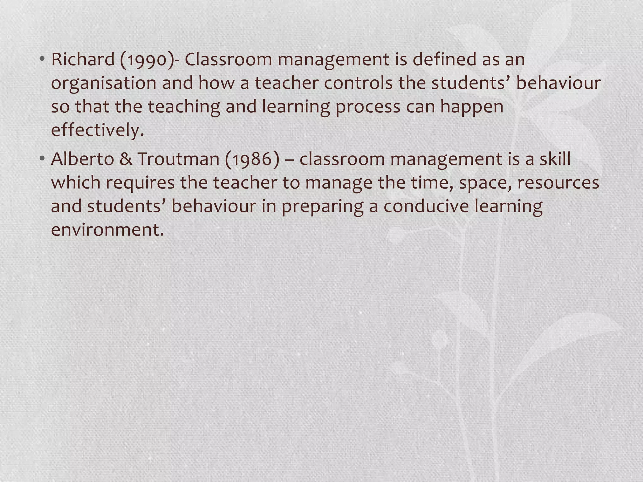 Concept of classroom management | PPTX