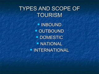 REVIEW OF TOURISM CONCEPTS | PPT
