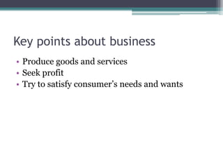Chapter 1 the role of business in economic setting | PPTX