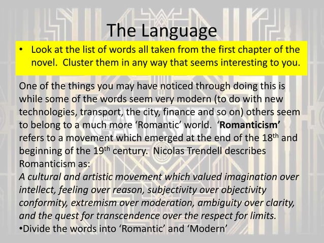 The Great Gatsby - Chapter 1 | PPT