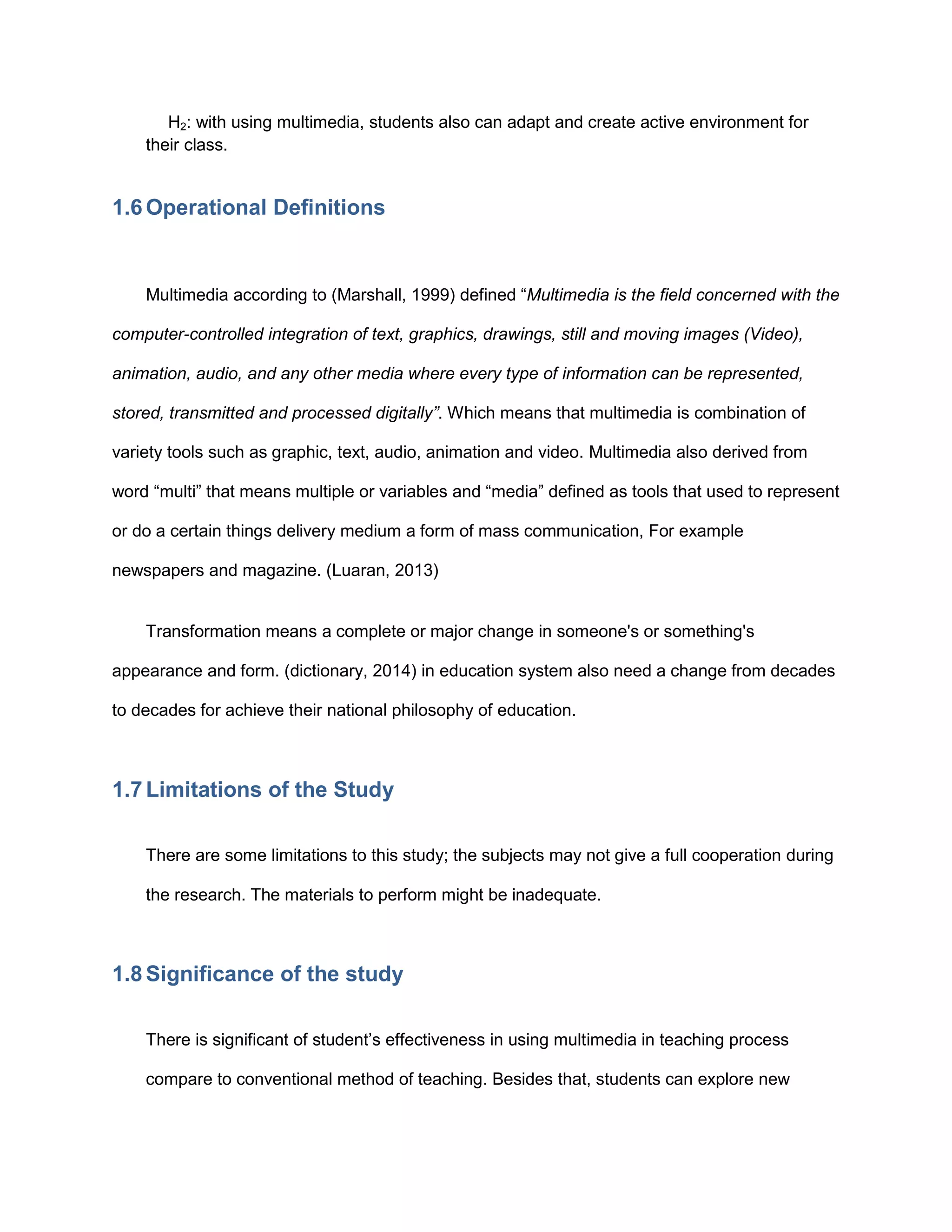 Chapter 1 research proposal | PDF