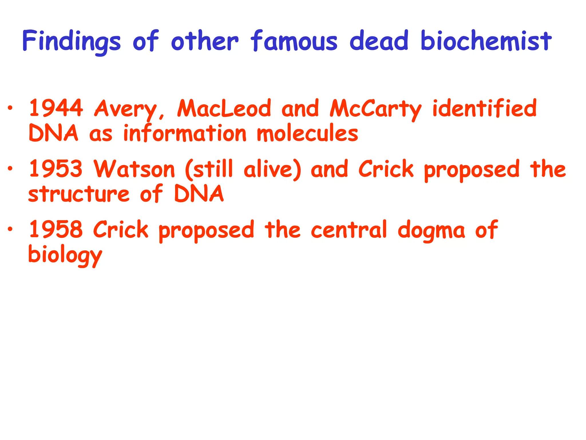 Chapter 1 - Introduction to Biochemistry (slideshare) | PPT