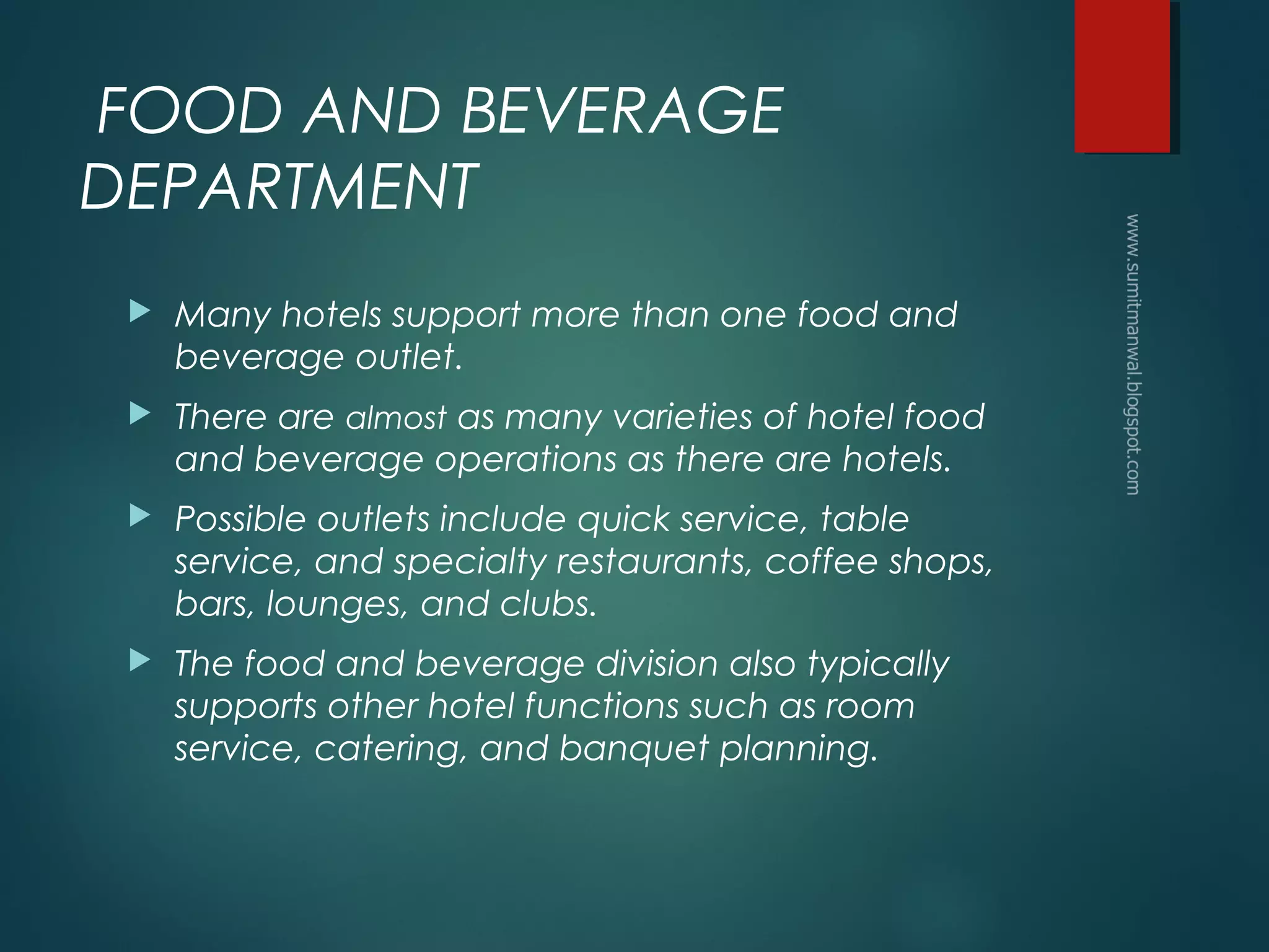 Chapter 1.2 hotel departments | PPT