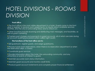 Chapter 1.2 hotel departments | PPT