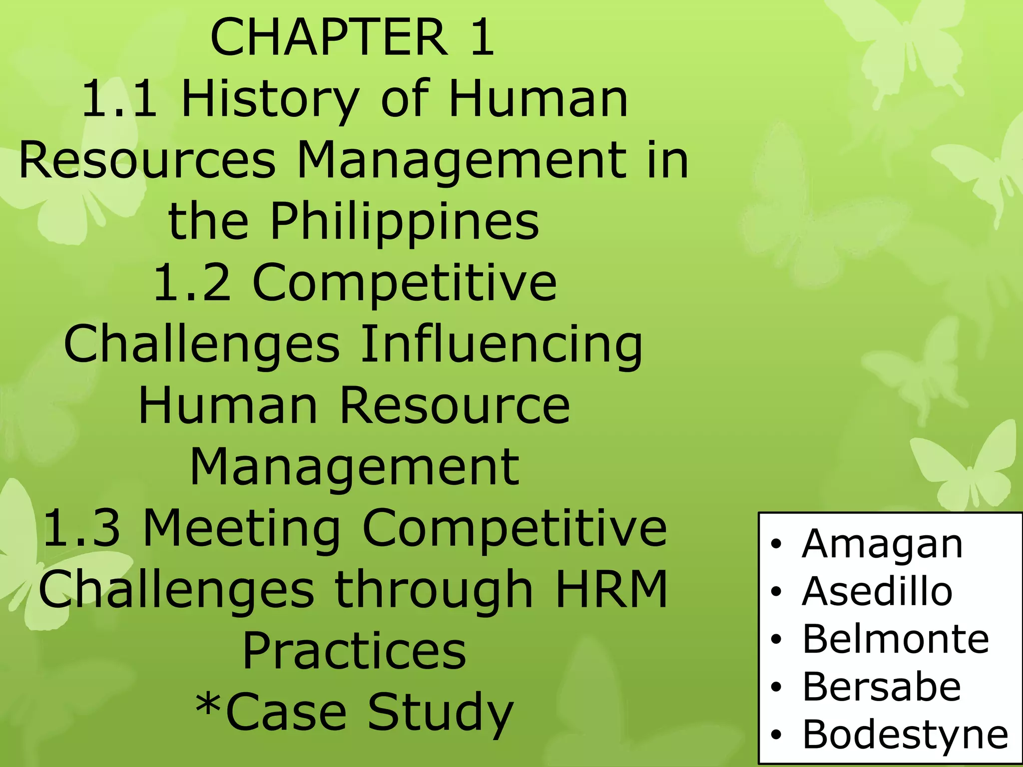The Human Resource Management Environment in the Philippines | PPTX