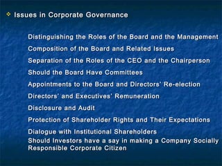 Chapter 1 corporate goverance | PPT