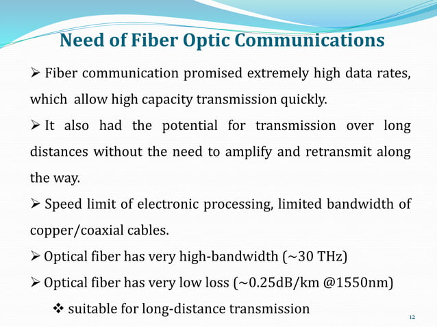 Optical Fiber communication | PPTX | Computer Networking | Computing