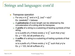 Chapter1 Formal Language and Automata Theory | PDF