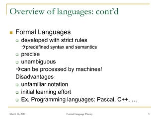 Chapter1 Formal Language and Automata Theory | PDF