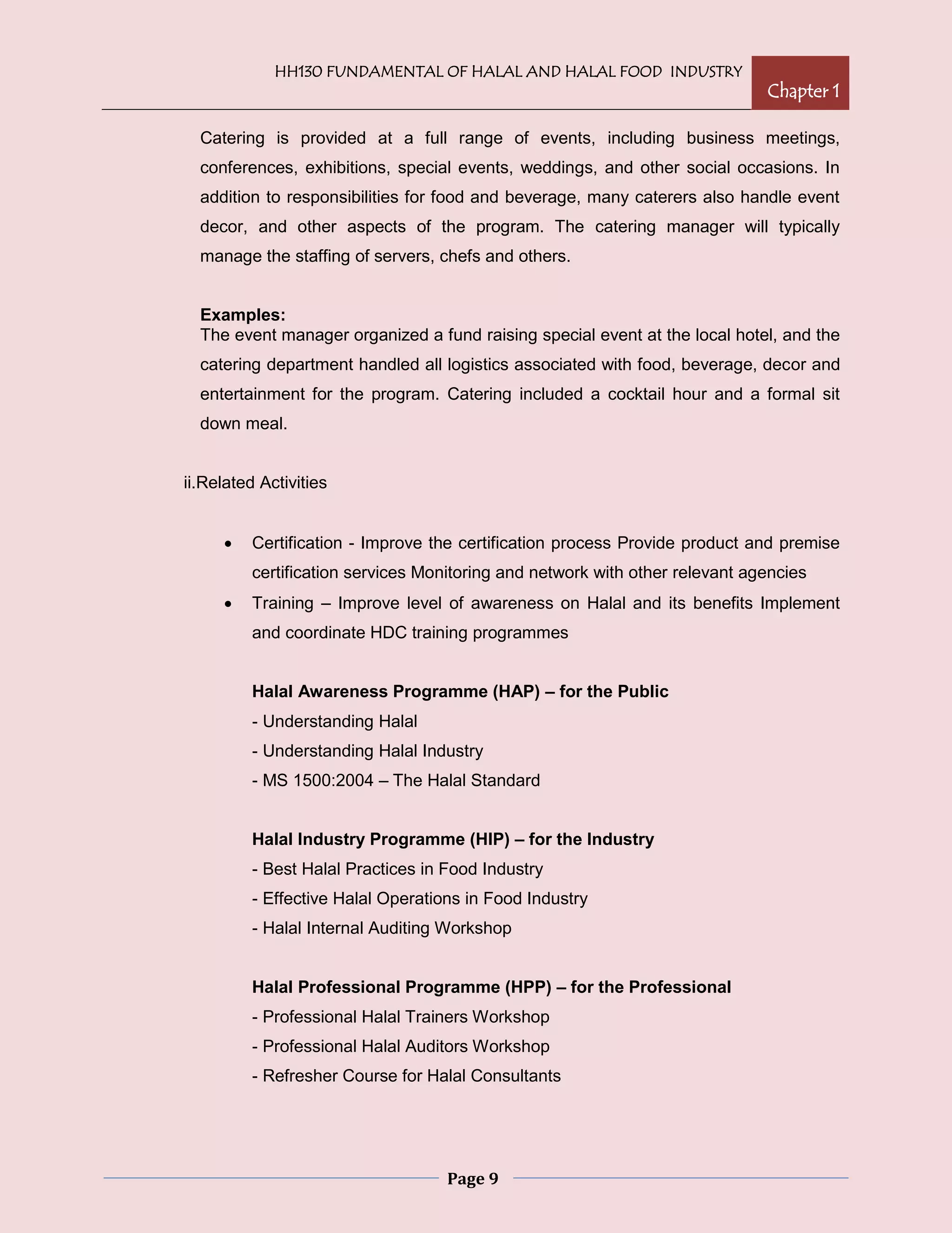 Fundamentals Of Halal And Halal Food Industry Chapter 1 | PDF