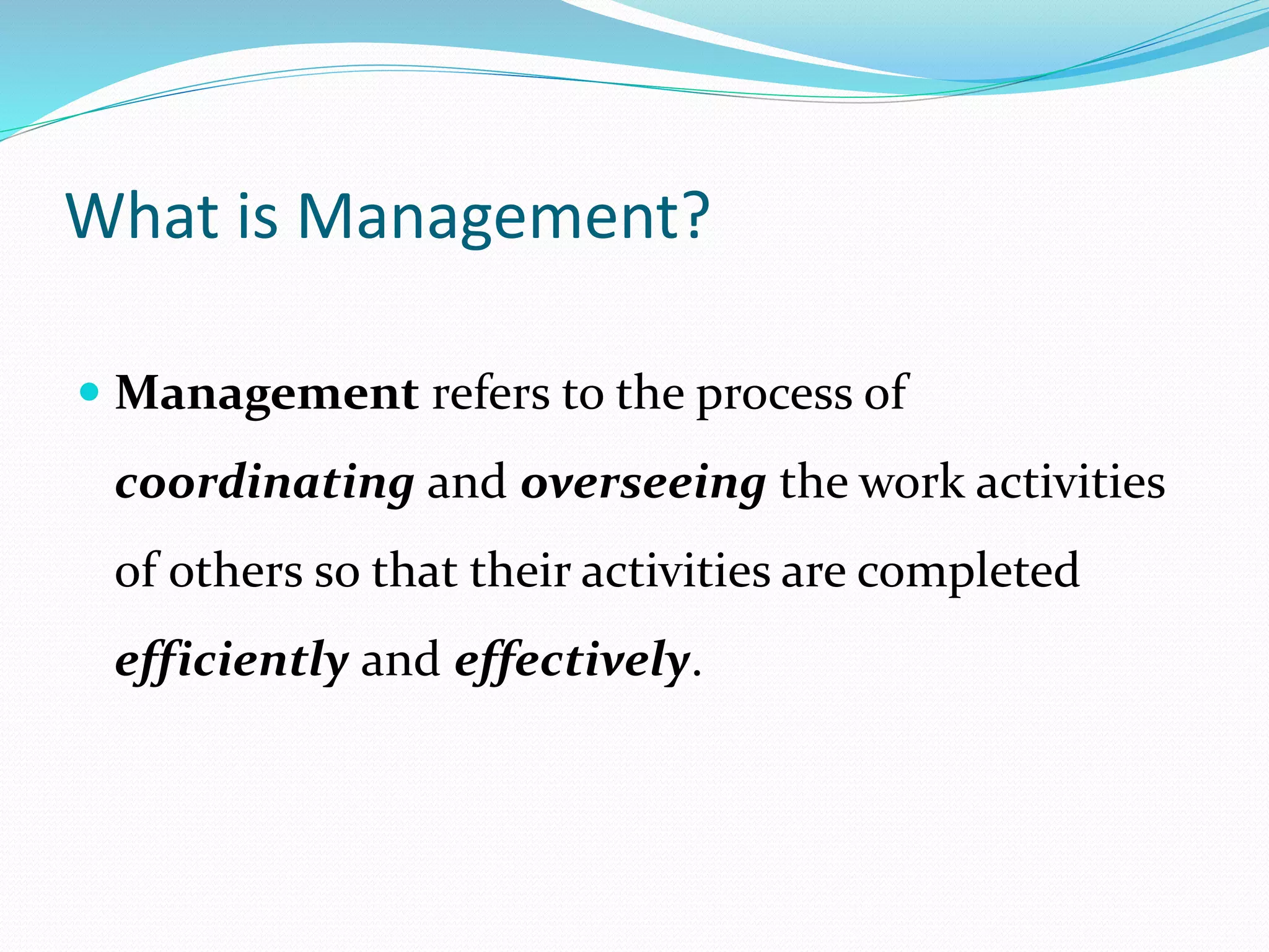 introduction to management and organization | PPTX