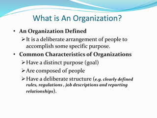 introduction to management and organization | PPTX
